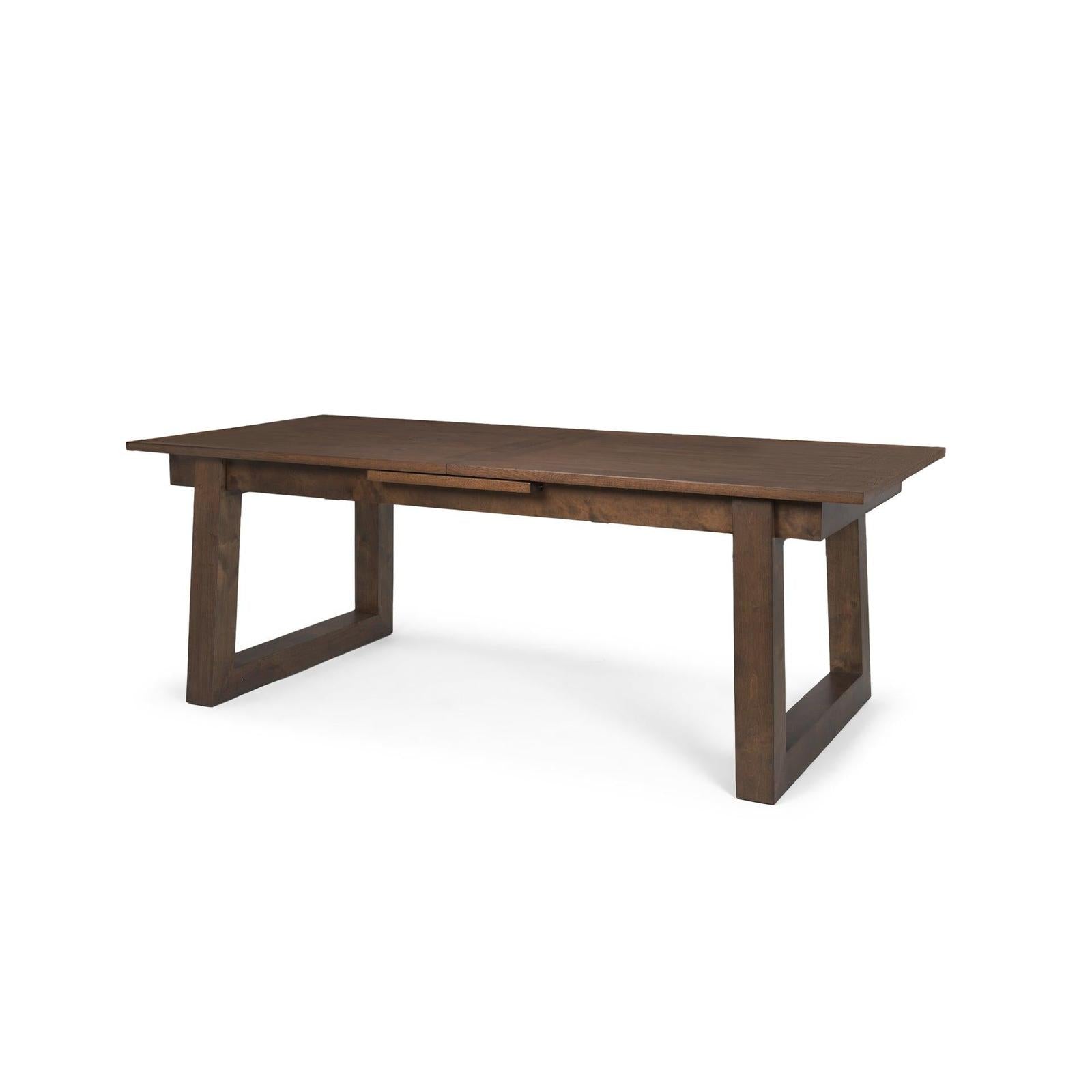 Mercana Takota Dark Brown Rectangular Oak Wood w/ Birch Wood Legs Exte ...