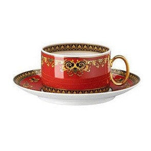 Versace Medusa Red Modern Tea Cup & Saucer — Grayson Living