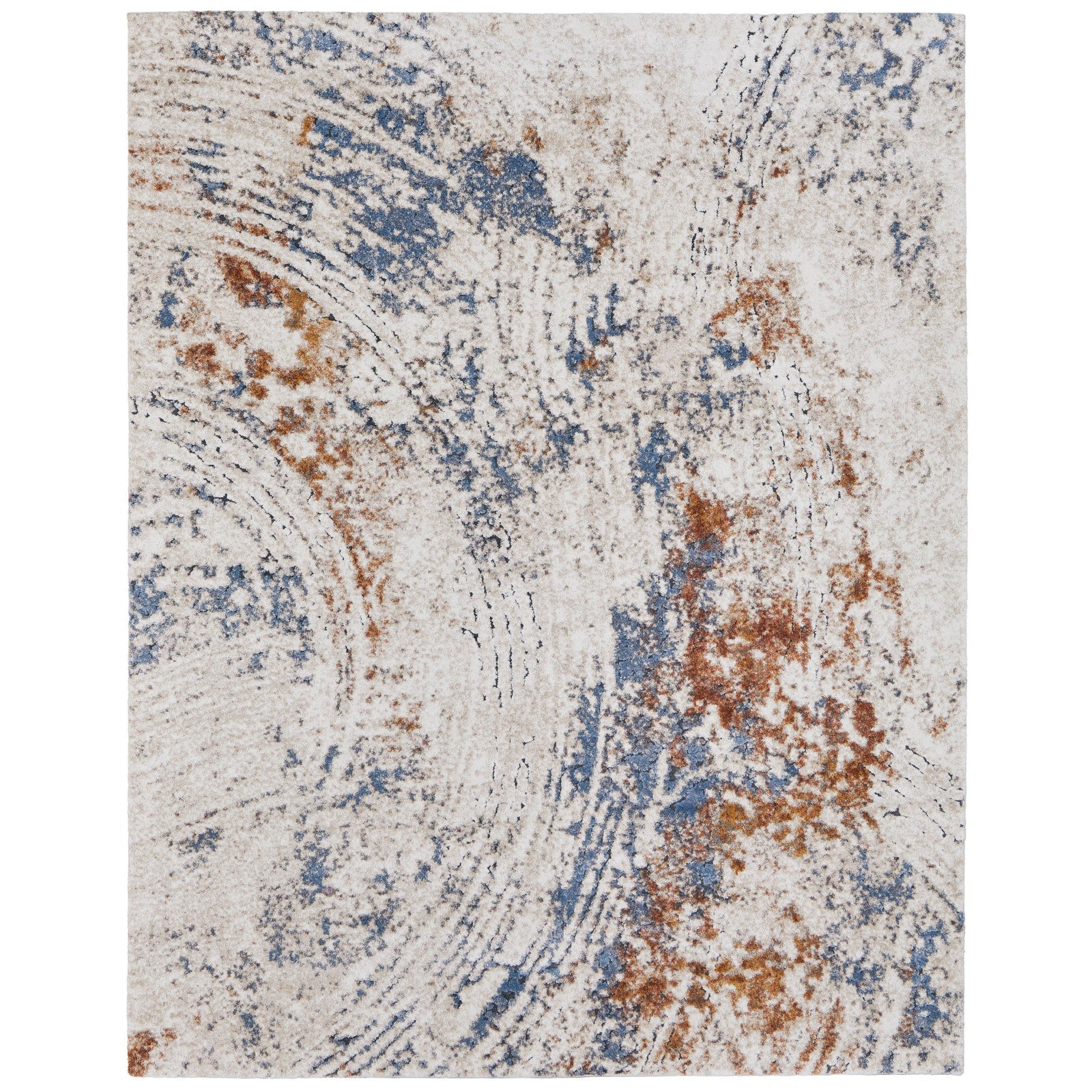 Feizy Gilmore 39MMF Modern Abstract in Ivory/Blue/Orange – Grayson Living