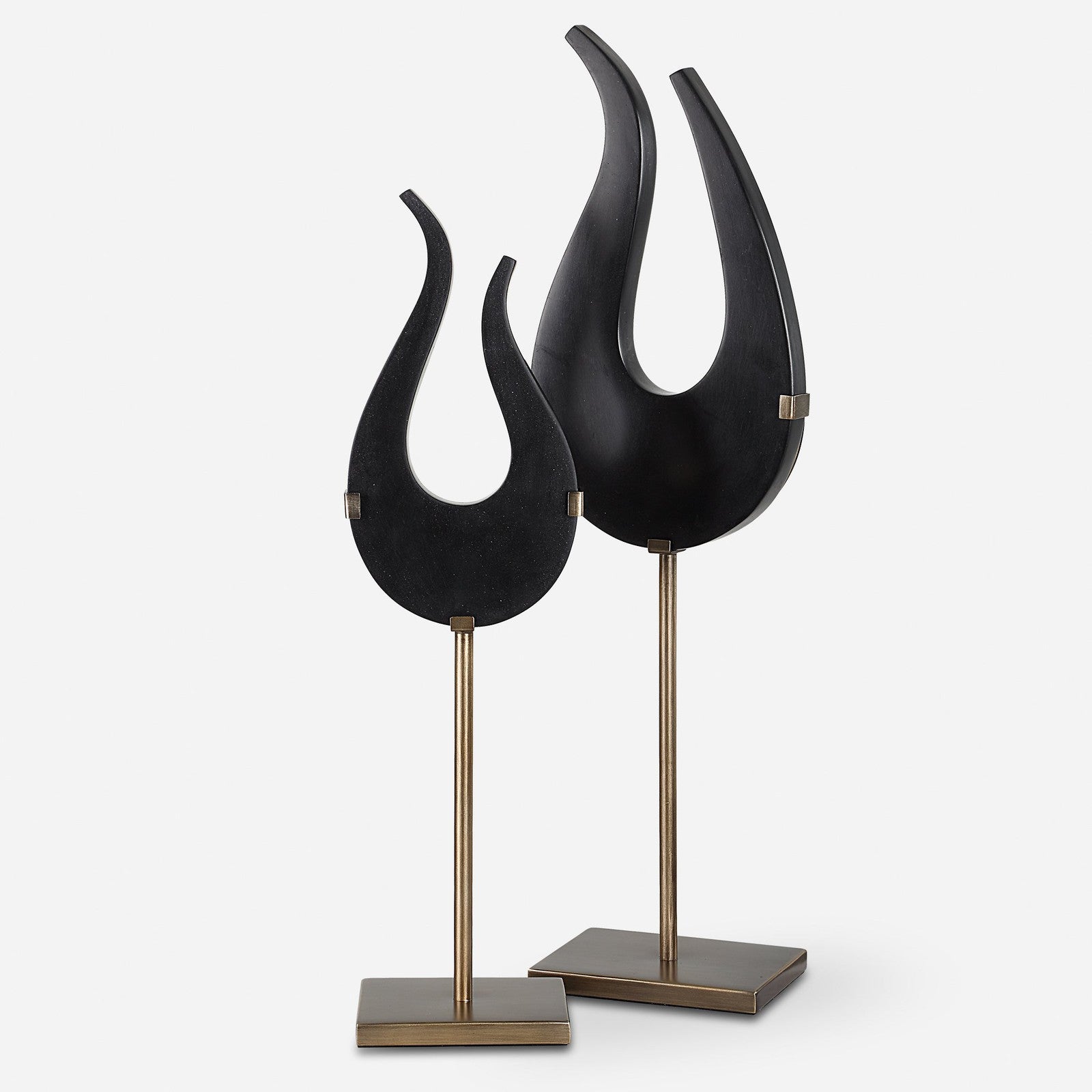 Uttermost Black Flame Sculptures - Set of 2 – Grayson Living