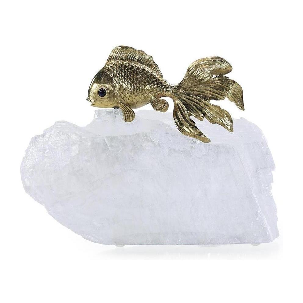 John Richard Fantail Goldfish Sculpture on Selenite III – Grayson Living