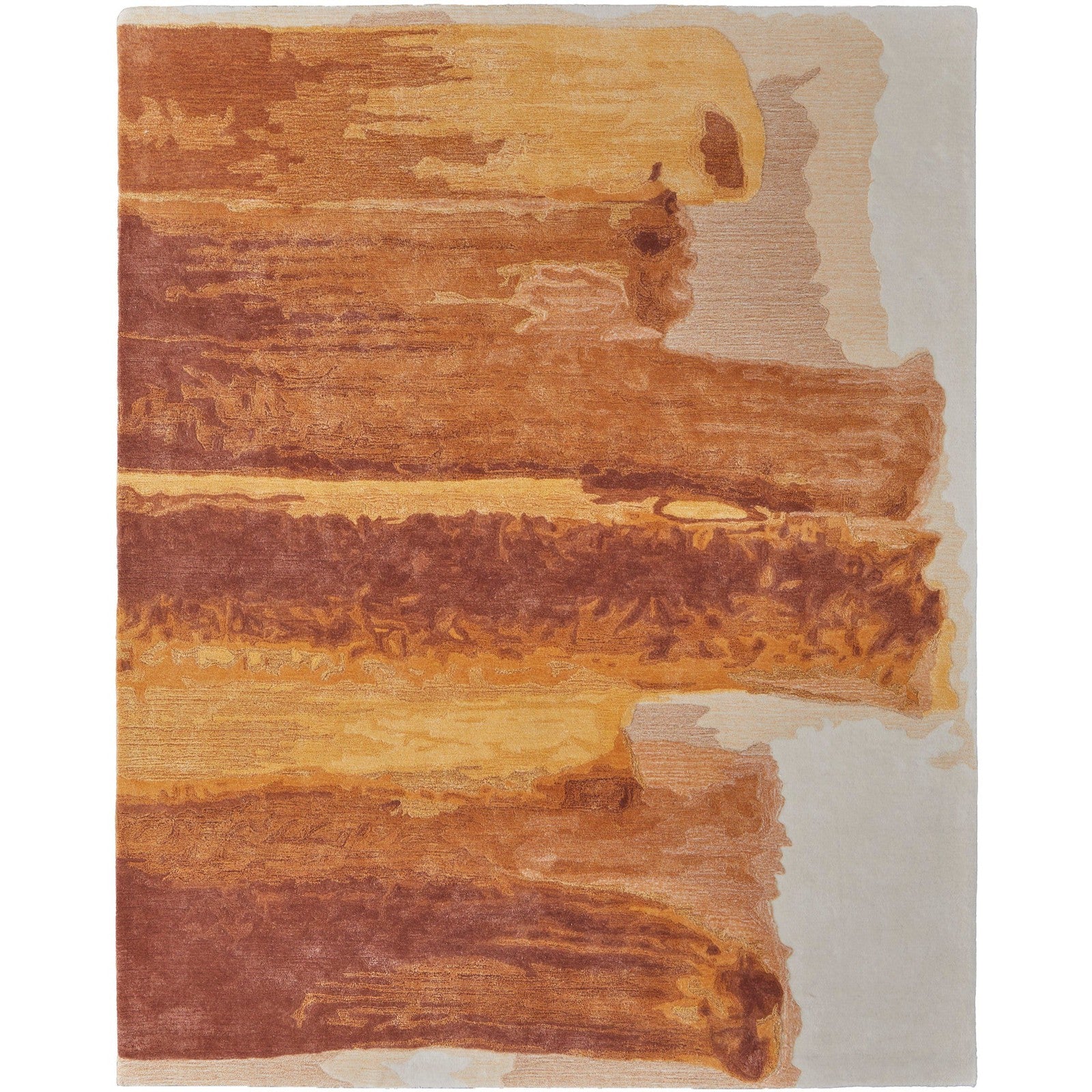 Feizy Anya 8921F Transitional Abstract Rug in Red/Orange/Ivory ...