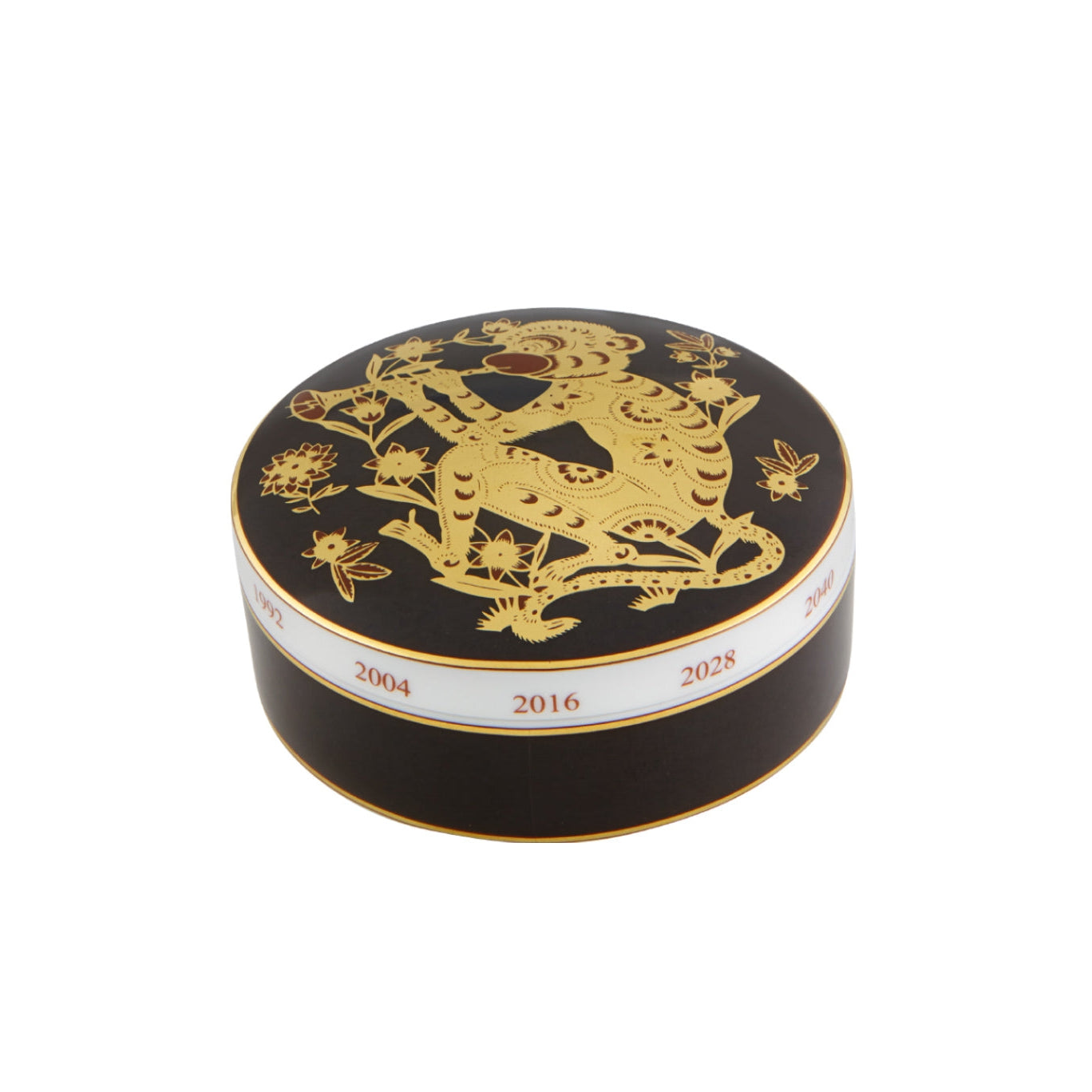 Vista Alegre Golden Large Round Box Monkey – Grayson Living