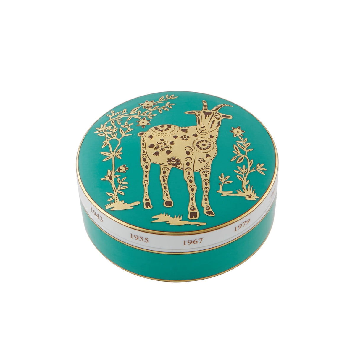 Vista Alegre Golden Large Round Box Sheep — Grayson Living