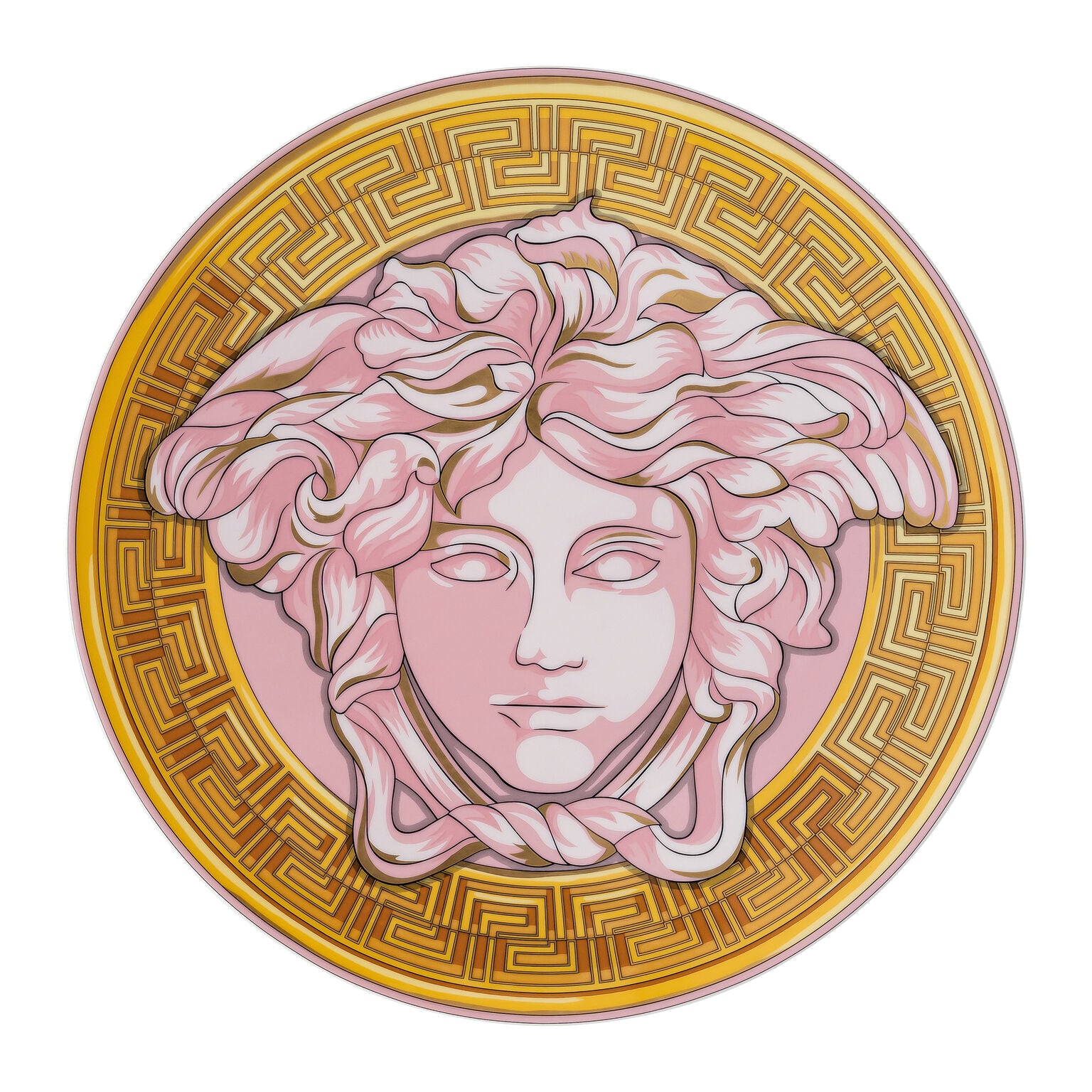 Versace Medusa Amplified Service Plate - Pink Coin – Grayson Living