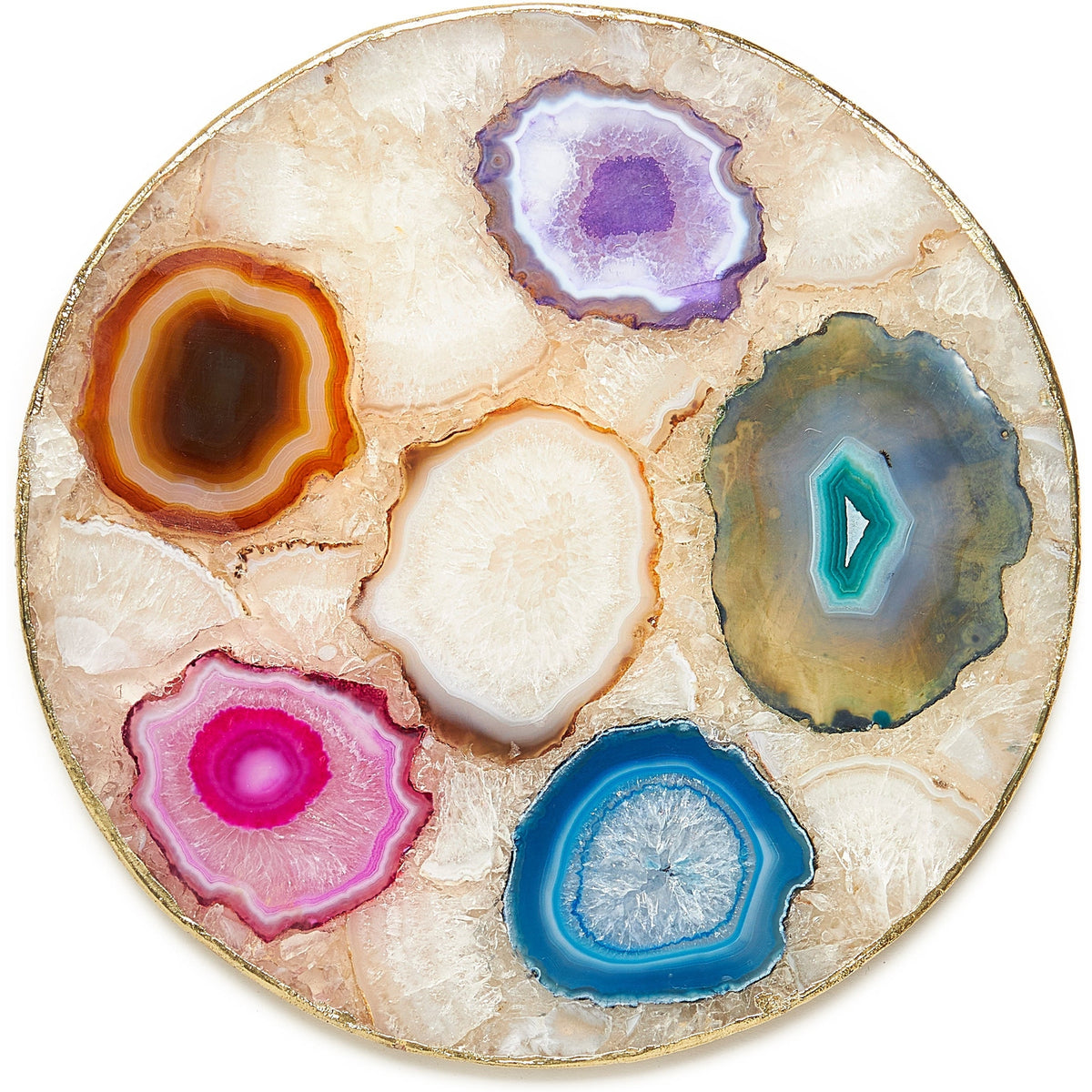 Maitland Smith Agate Trivets With Gold Trim — Grayson Living