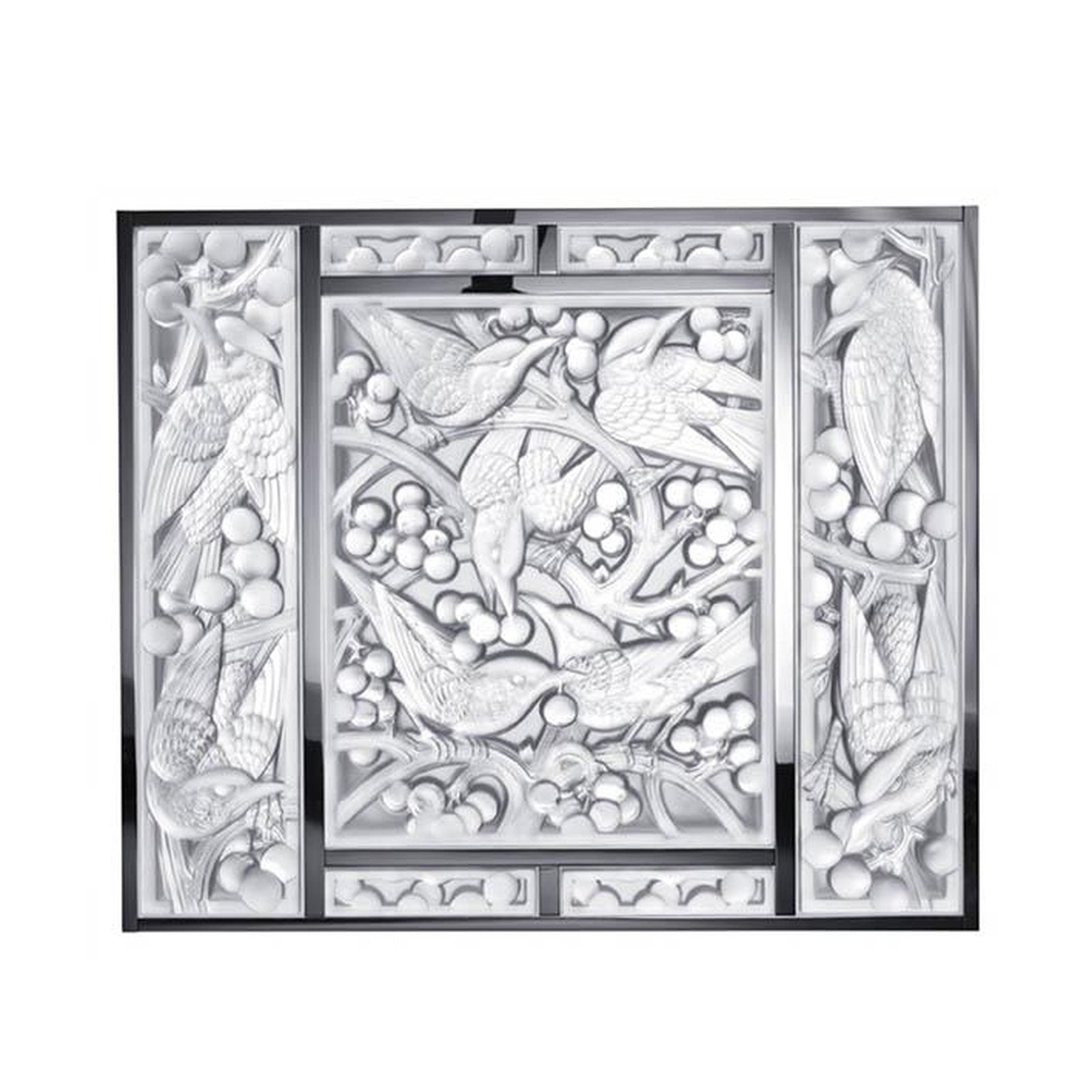 Lalique Merles Et Raisins Head Down Decorative Panel Arrangement ...